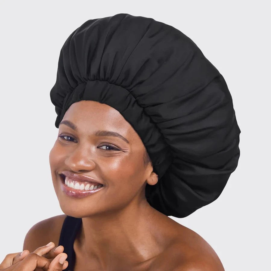 Kitsch Satin Sleep XL Adjustable Bonnet - Black – AbsoluteSkin