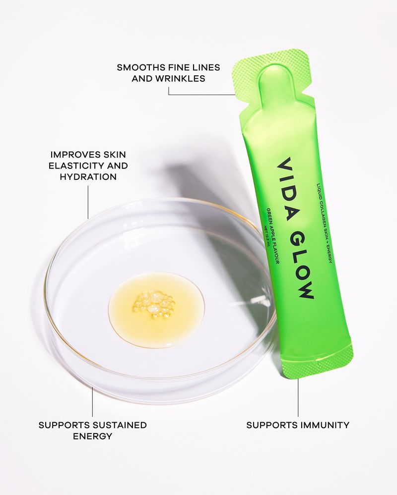 Vida Glow Liquid Collagen Skin + Energy - Green Apple 15 x 12.5ml Sach ...